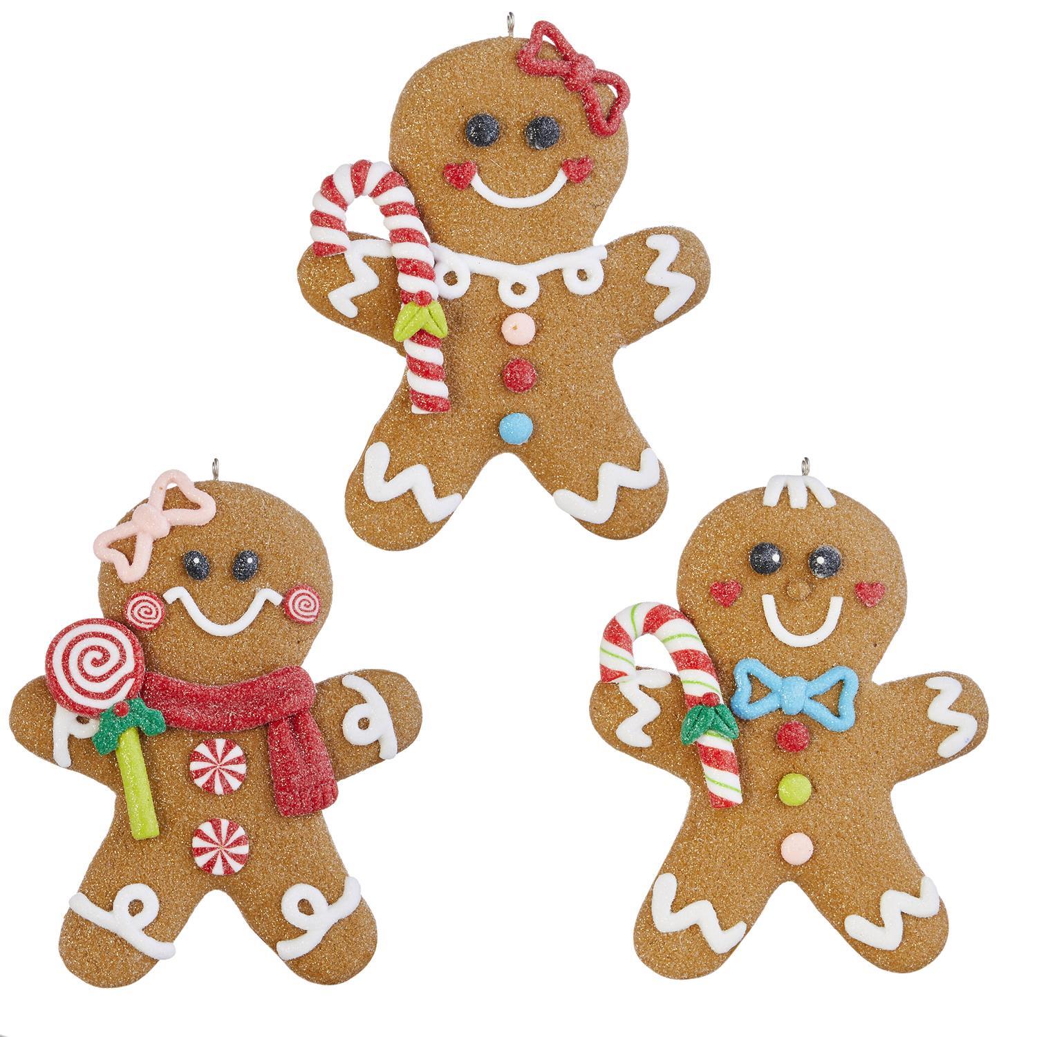 RAZ- Gingerbread Hanging Ornaments- 3 Assorted – Under the Mistletoe Shop