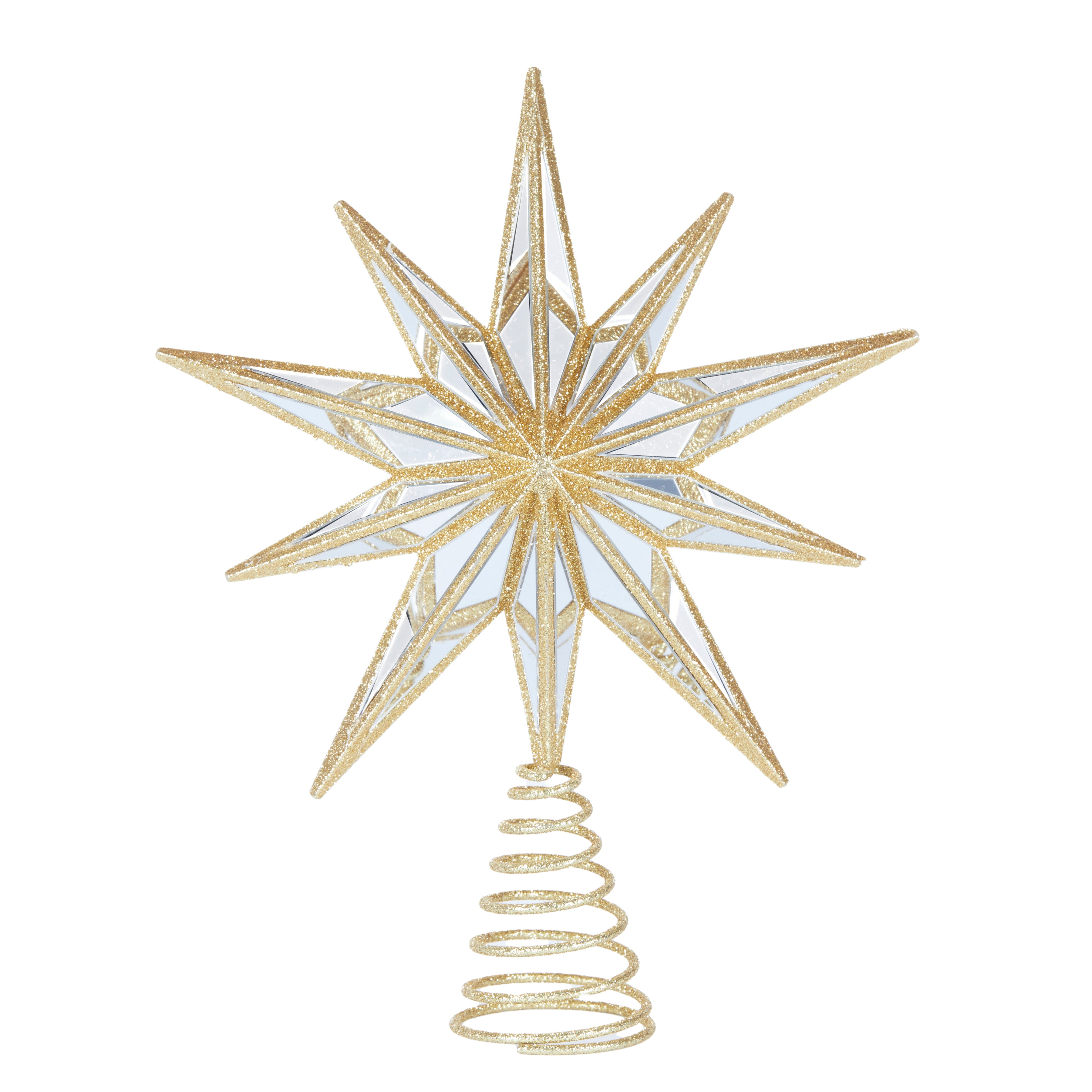 9 Point Mirrored Star Tree Gold Tree Topper – Under the Mistletoe Shop