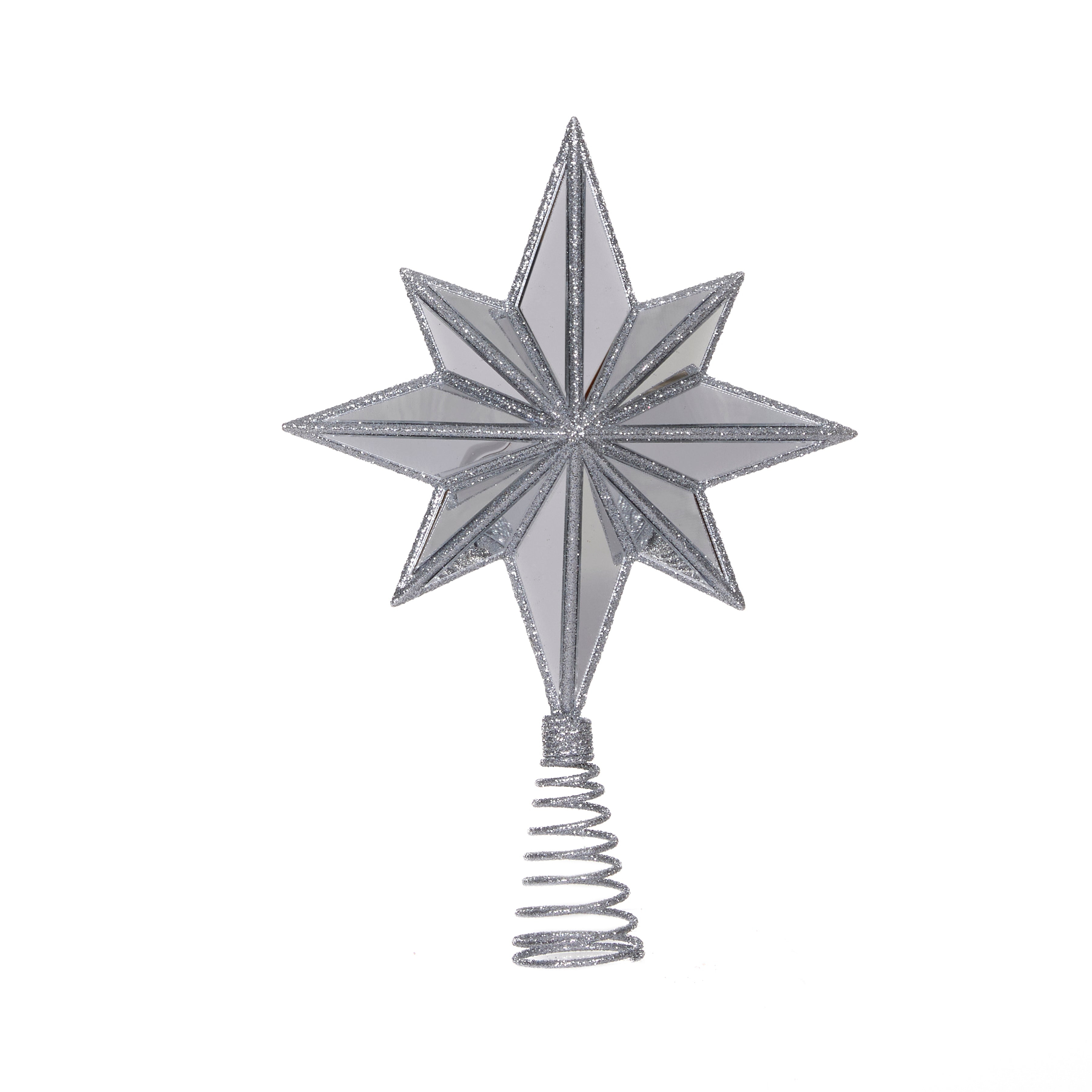 Mini Silver 9 Point Mirrored Tree Topper – Under the Mistletoe Shop