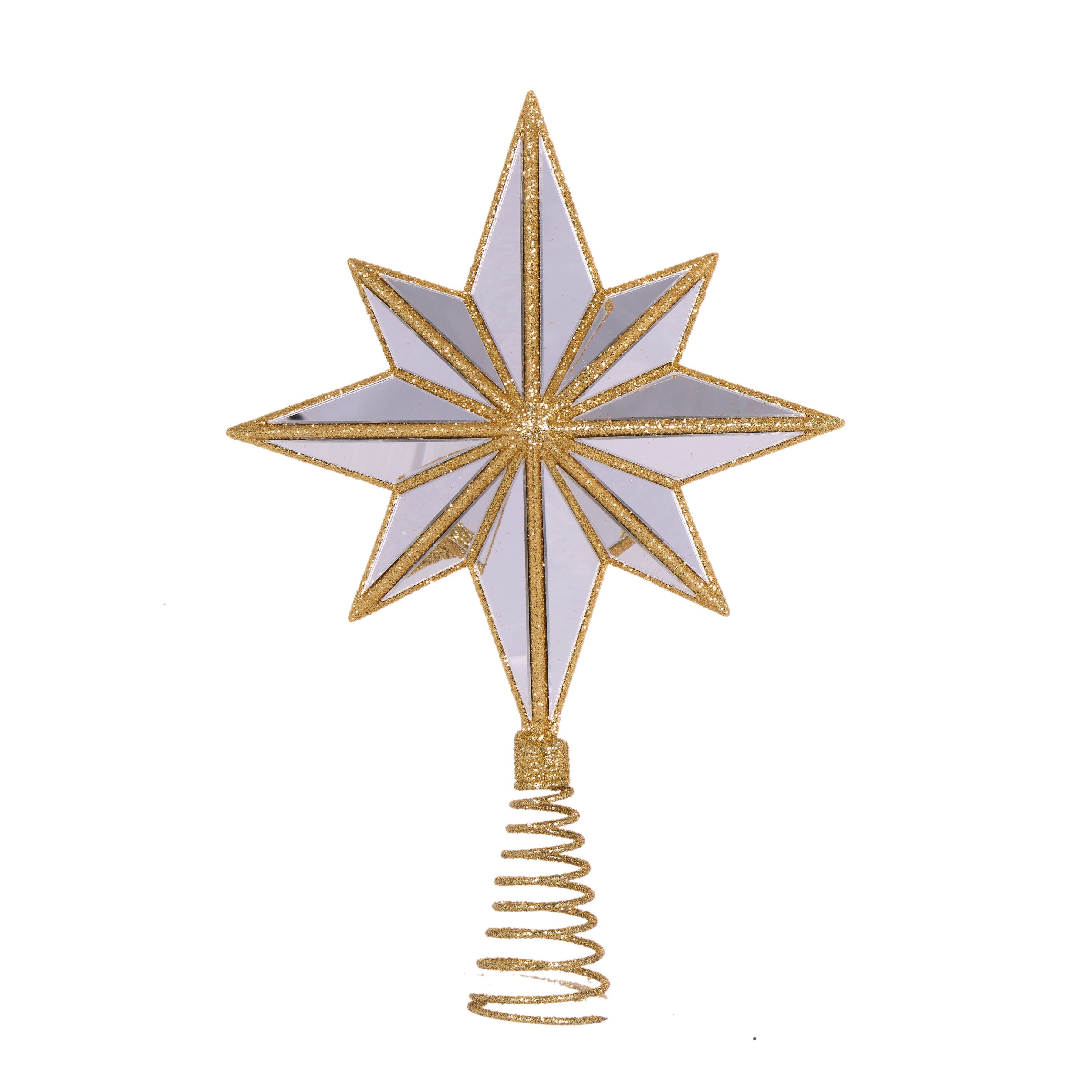 Mini Gold 9 Point Mirrored Tree Topper – Under the Mistletoe Shop