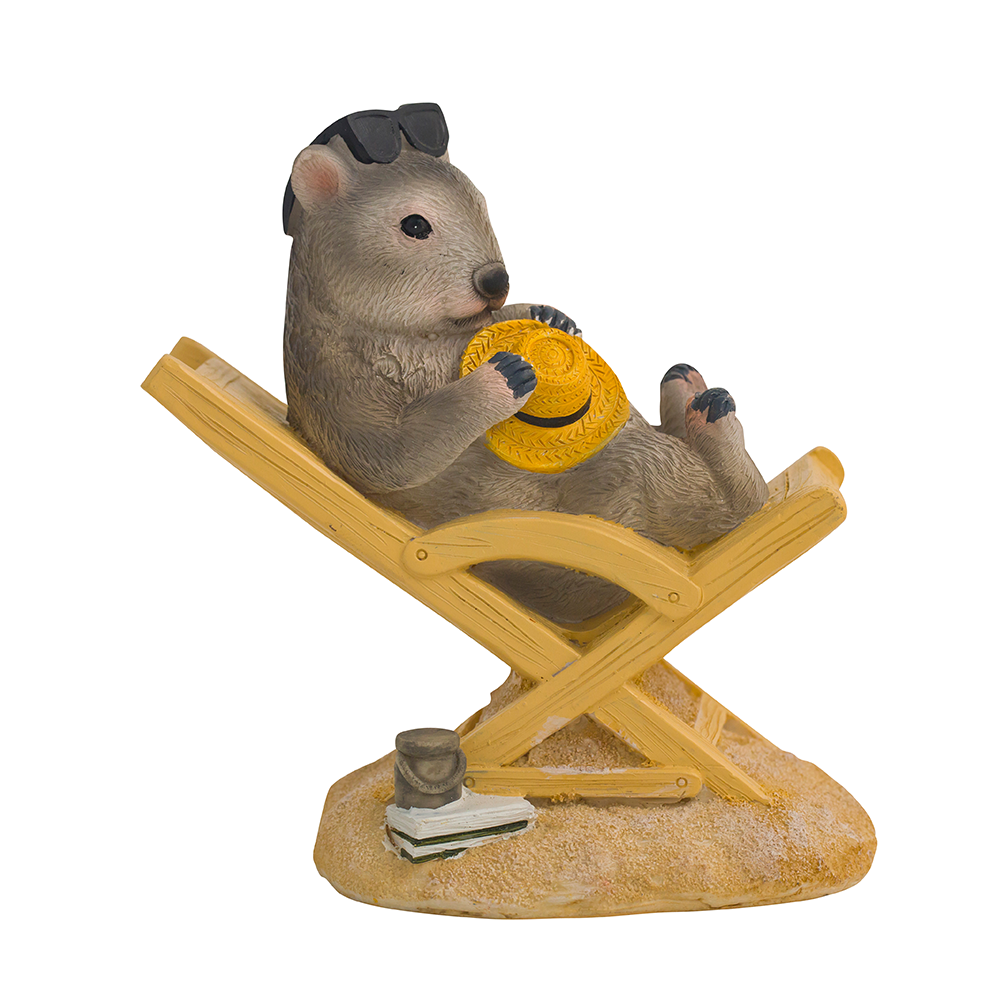 Wombat Sitting on Deck Chair Figurine – Under the Mistletoe Shop